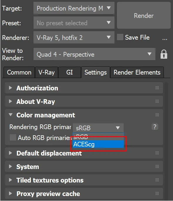 V-Ray for 3ds max ACEScg 工作流设置-炫云官网